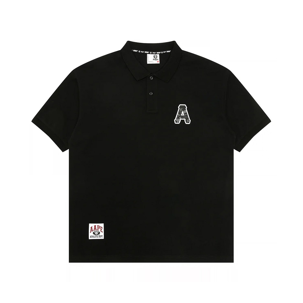 AAPE BY BATHING APE Main Polo Shirt Black – voilà.id