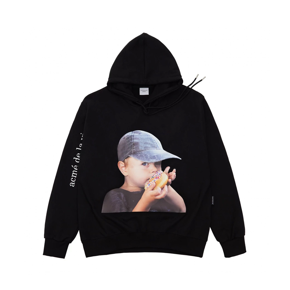 acmé de la vie Baby Face Cap Boy Hoodie Black – voilà.id