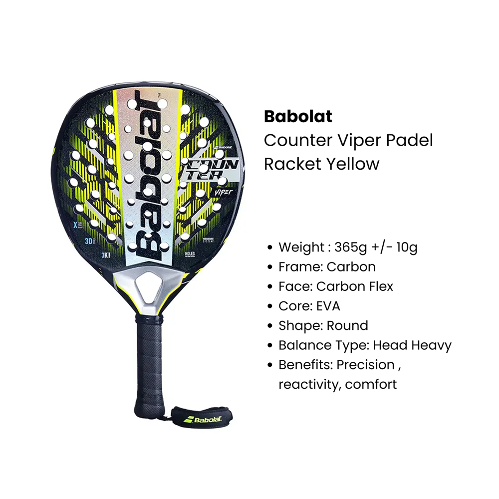 Babolat Counter Viper Padel Racket Yellow – voilà.id