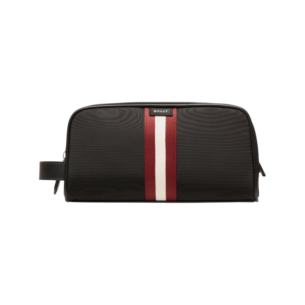 Bally Code Nylon Wash Bag Black – voilà.id