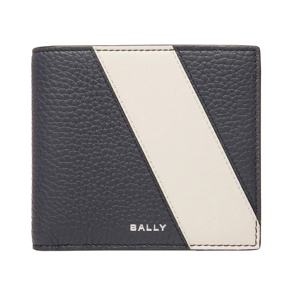 Bally Lago Bi-fold Leather Wallet Midnight Blue White – voilà.id