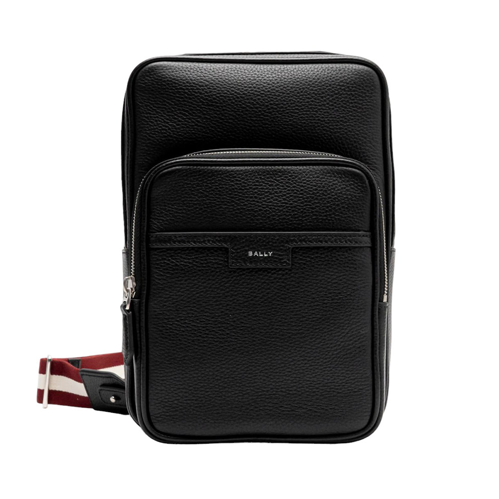 Bally Code Luis Sling Bag Black Strap Red – voilà.id