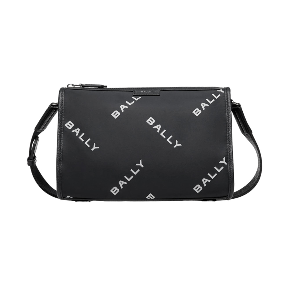 Bally Code Logo Nylon Small Messenger Bag Black/White – voilà.id