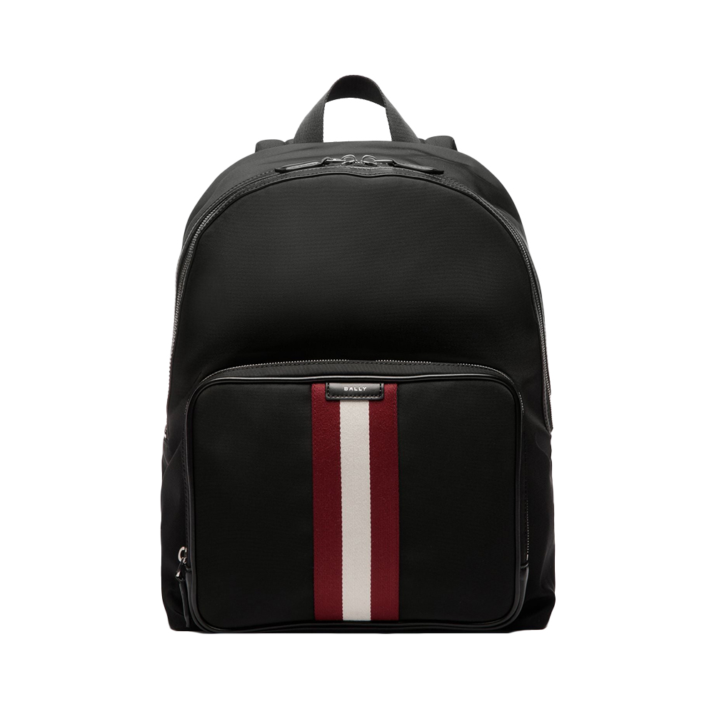 Bally Code Nylon Backpack Black Red – voilà.id