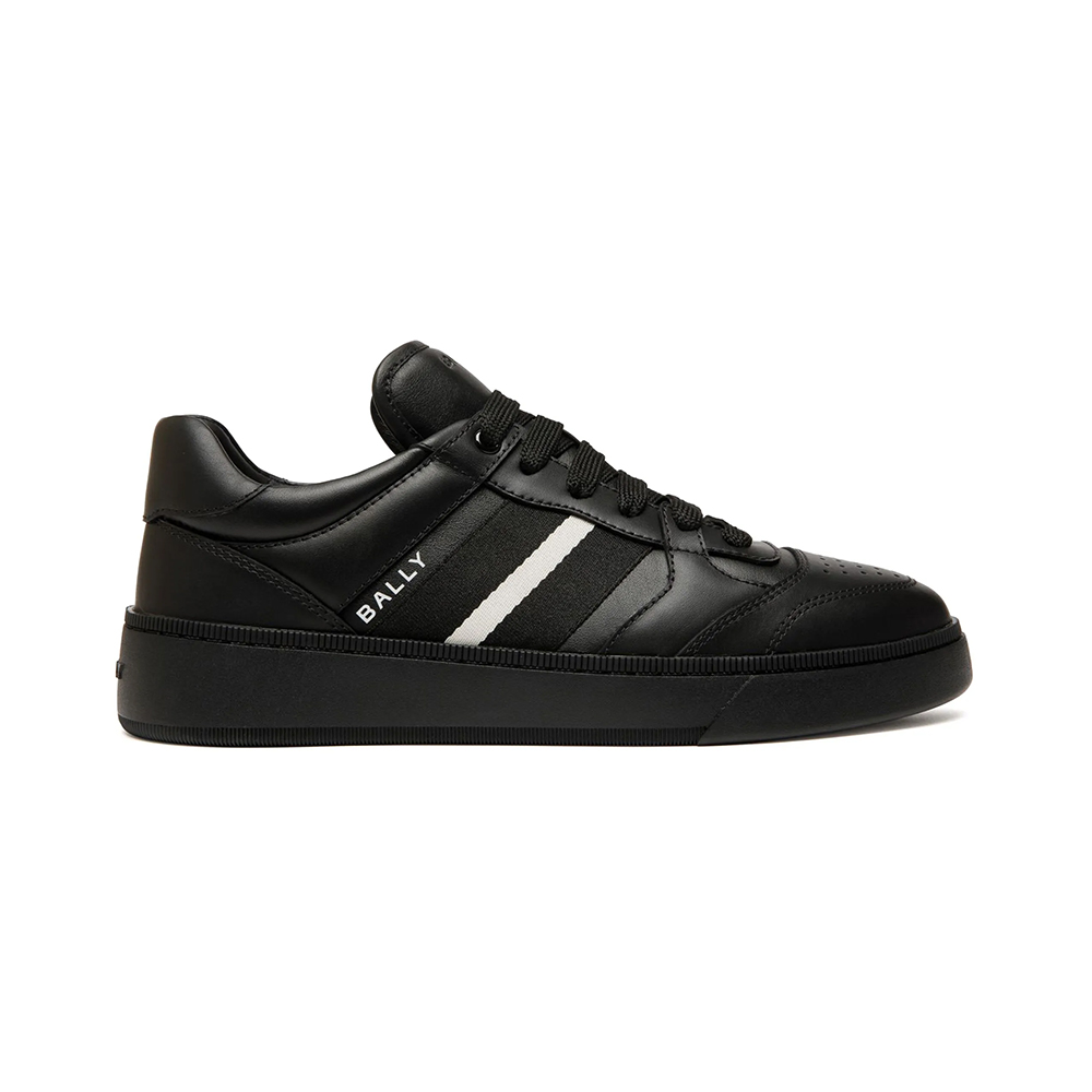 Bally Rebby Calfskin Leather Sneakers All Black/White Men – voilà.id