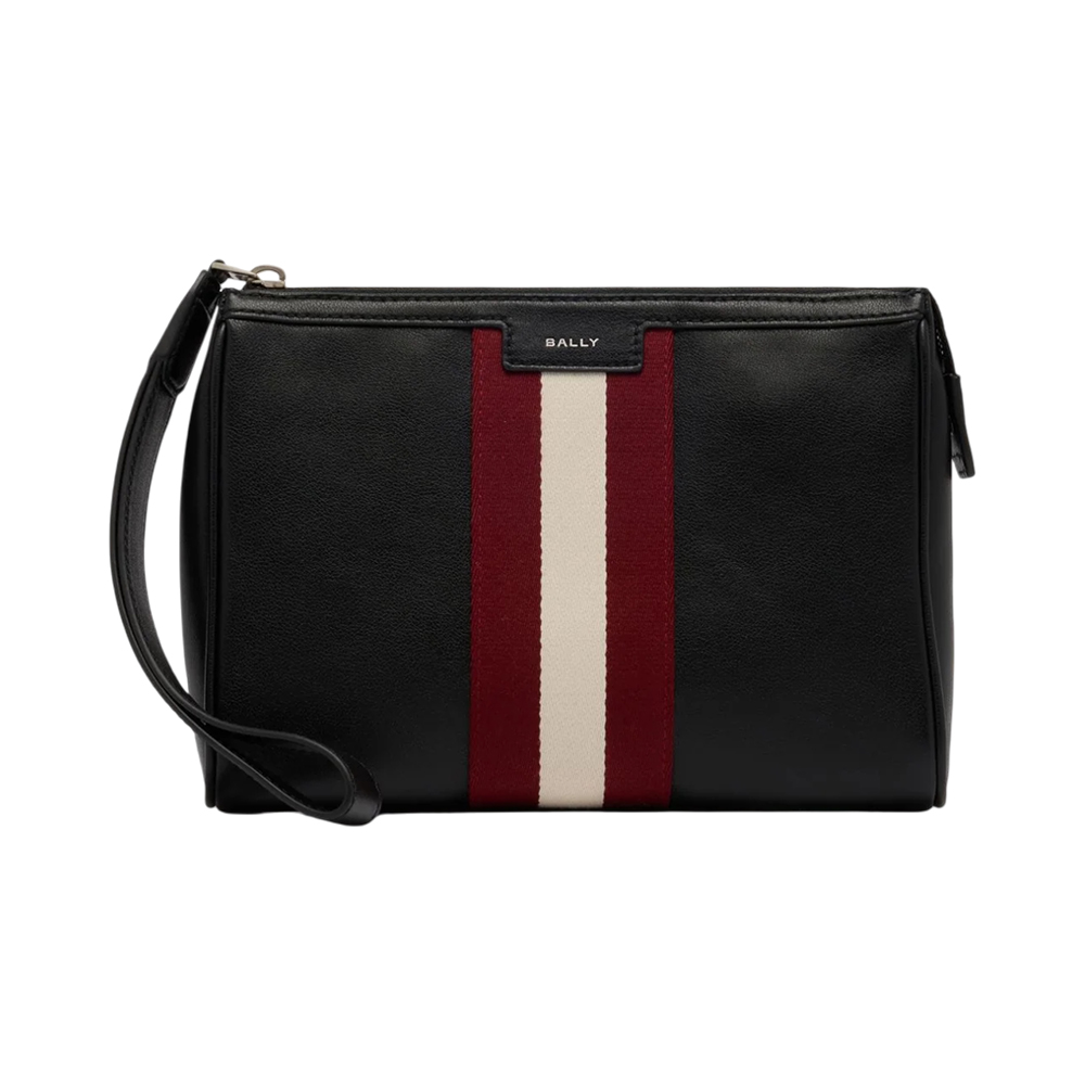 Bally Code Plain Calf Leather Clutch Black Red – voilà.id