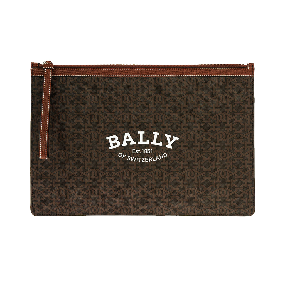 Bally Bollis Monogram Large Clutch Bag Brown – voilà.id