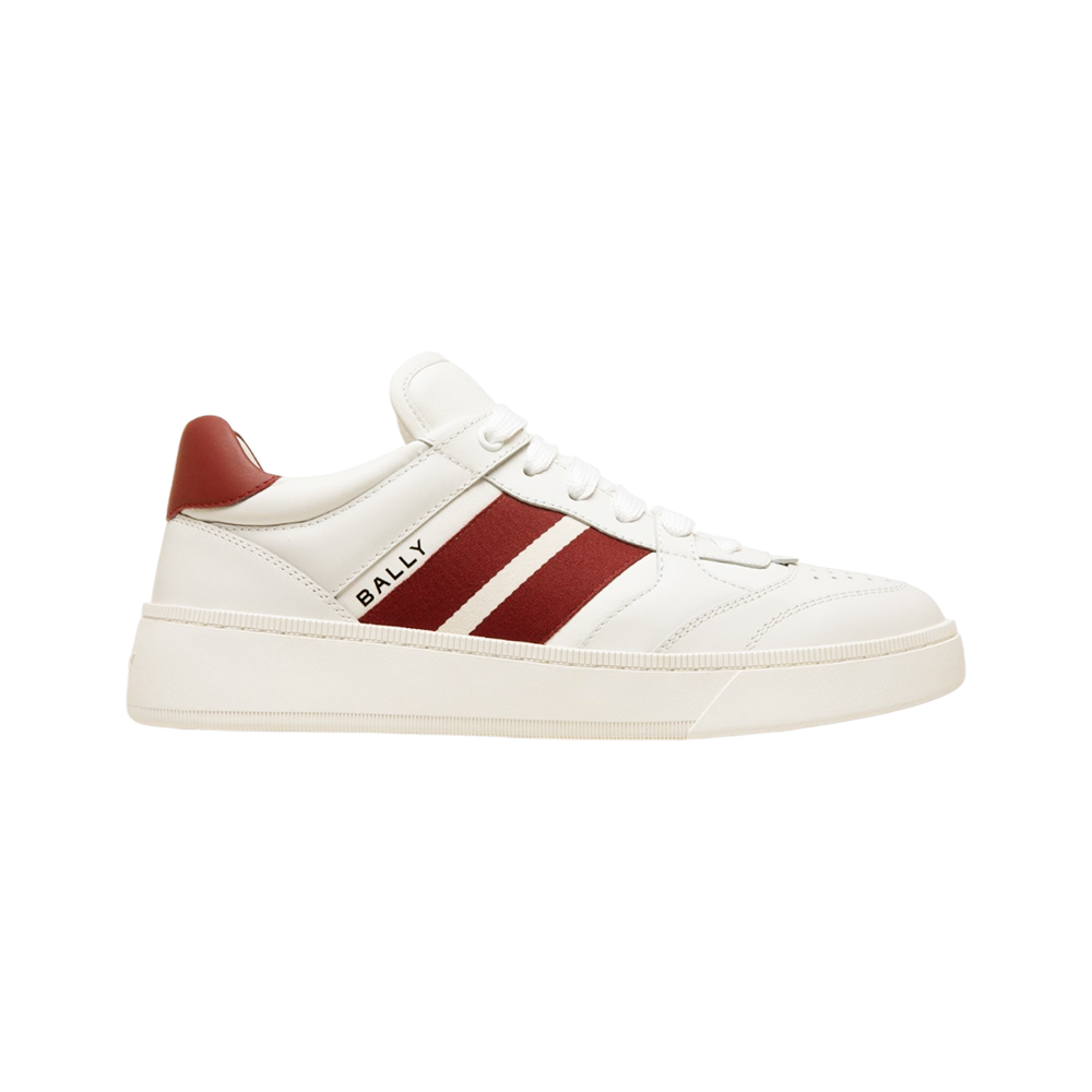 Bally Rebby Calfskin Leather Sneakers White Red Men – voilà.id