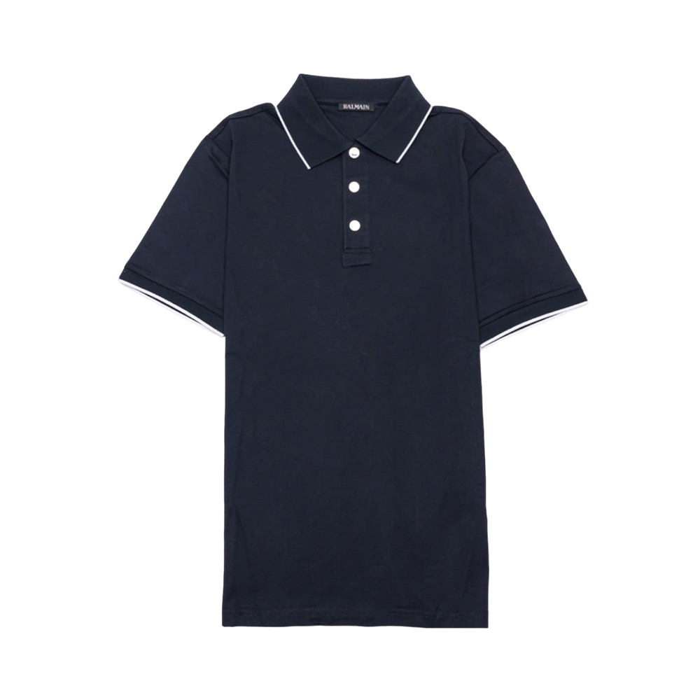 Balmain B Paris Logo On The Back Polo Shirt Navy Blue – voilà.id