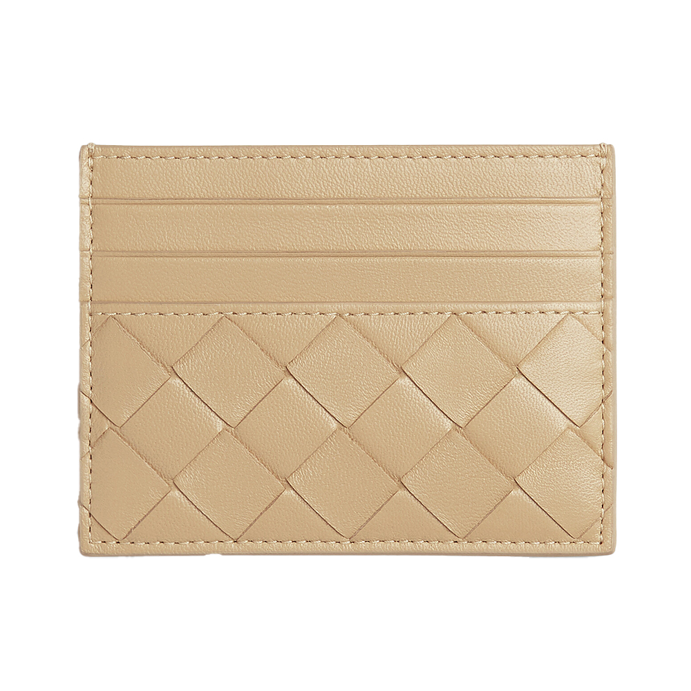 Bottega Veneta Plait Pattern Credit Card Case Lambskin Porridge – voilà.id