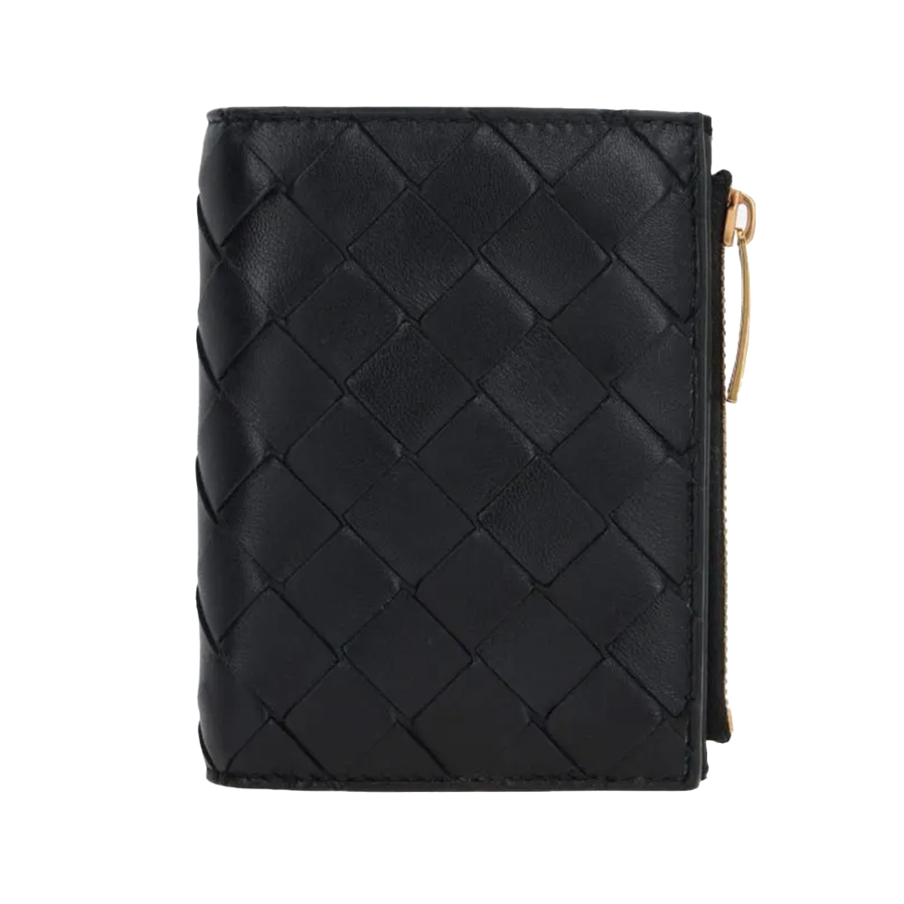 Bottega Veneta Small Intrecciato Bifold Zip Wallet Barolo – voilà.id