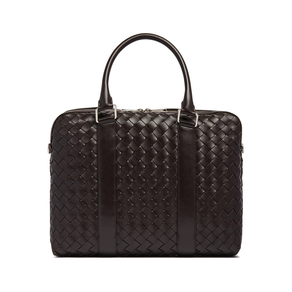 Bottega Veneta Slim Intrecciato Archetypal Briefcase Fondant – voilà.id