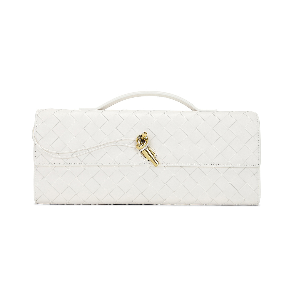 Bottega Veneta Andiamo Long Clutch With Handle White – voilà.id