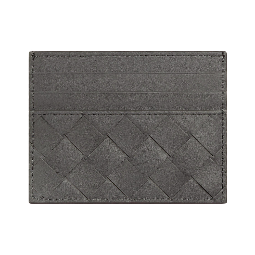 Bottega Veneta Plait Pattern Credit Card Case Light Graphite – voilà.id