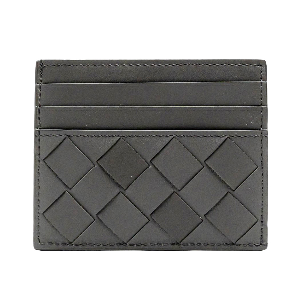Bottega Veneta Plait Pattern Credit Card Case Light Graphite/Black ...