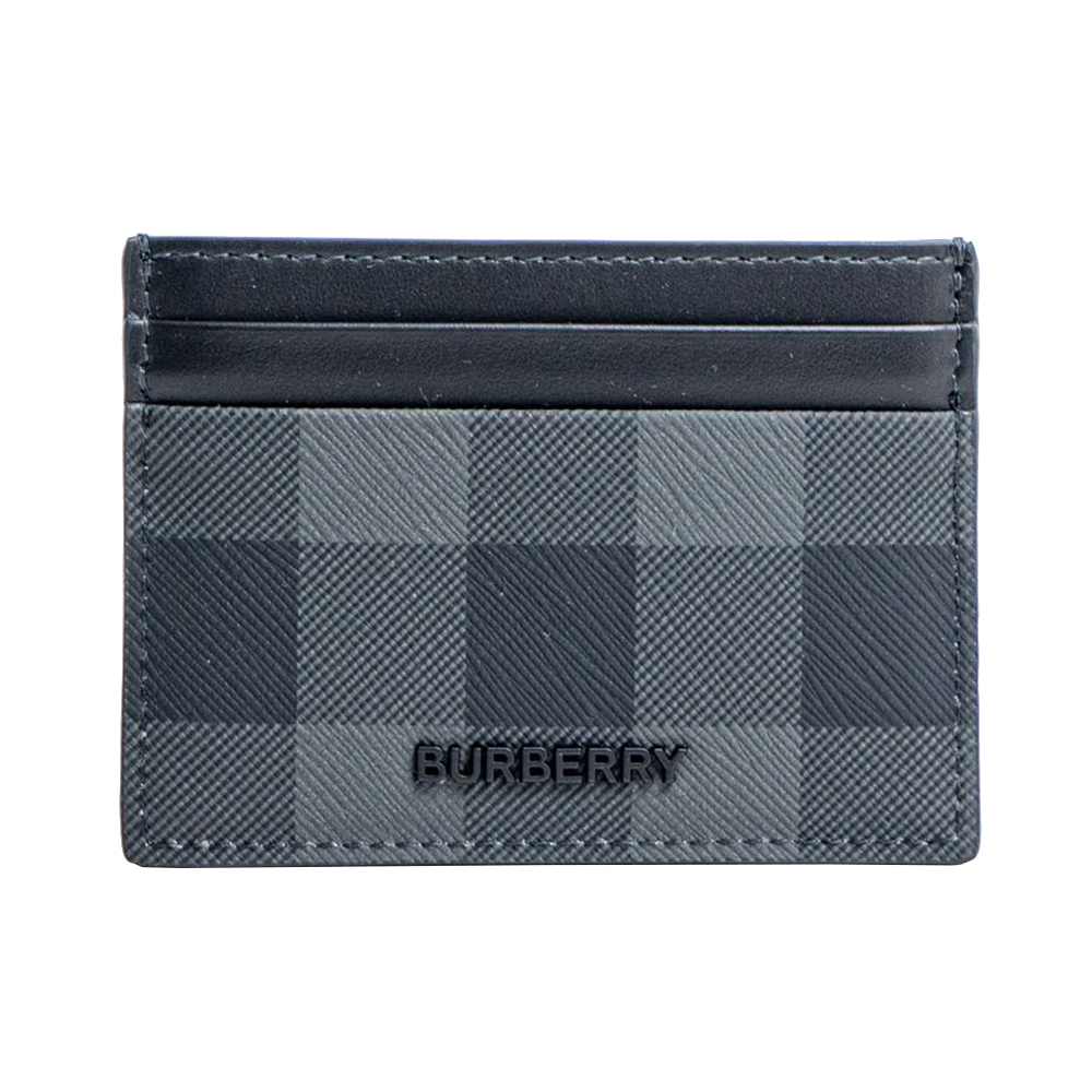 Burberry Check and Leather Square Card Holder Black White – voilà.id