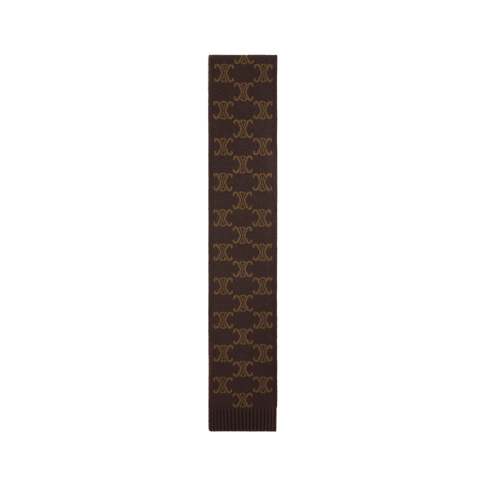 Celine Scarf Monogram Wool Cashmere and Silk Brown – voilà.id