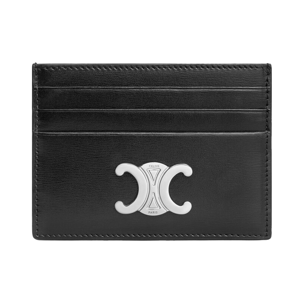 Celine Triomphe Shiny Calfskin Card Holder Black Shw – voilà.id