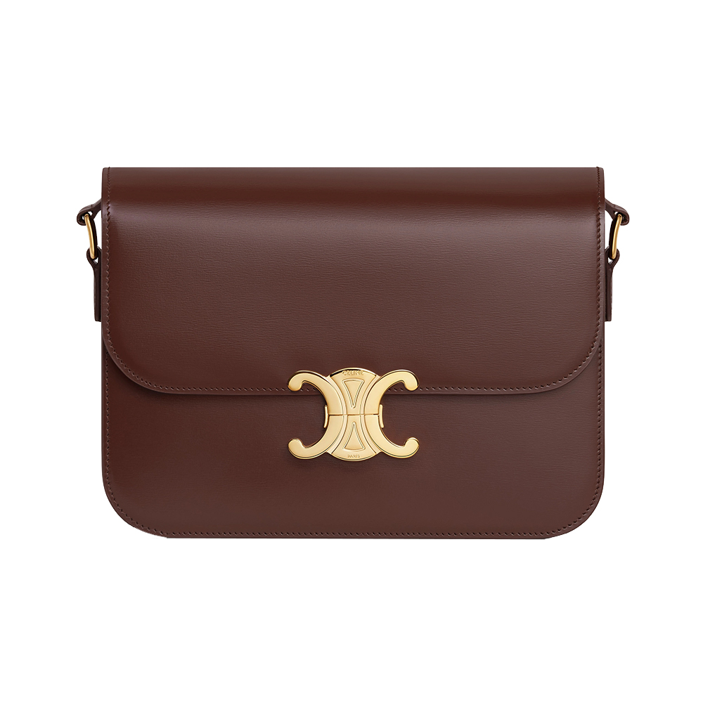 Celine Medium Triomphe Bag In Shiny Calfskin Bronze – voilà.id