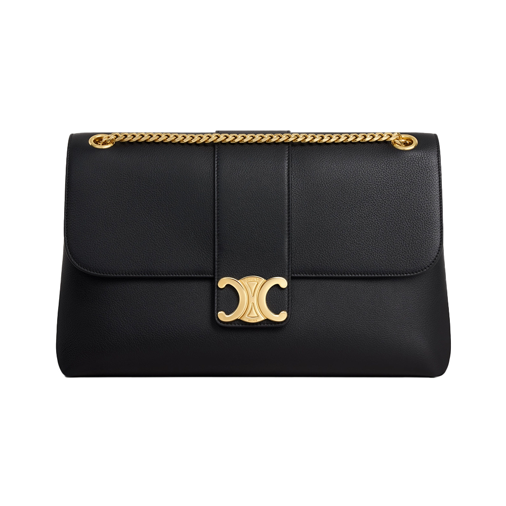 Celine Large Victoire Bag In Supple Calfskin Black Ghw – voilà.id