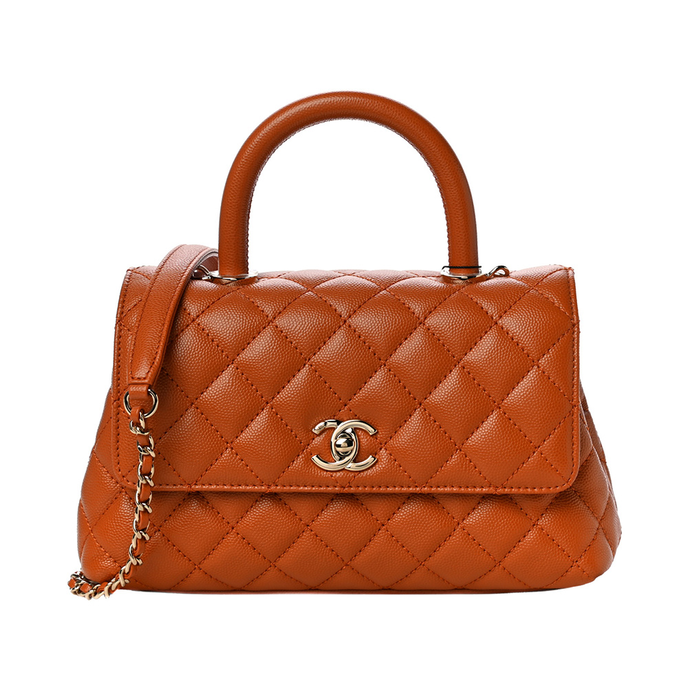 Chanel Small Coco Flap Top Handle Bag Caviar Brown – voilà.id