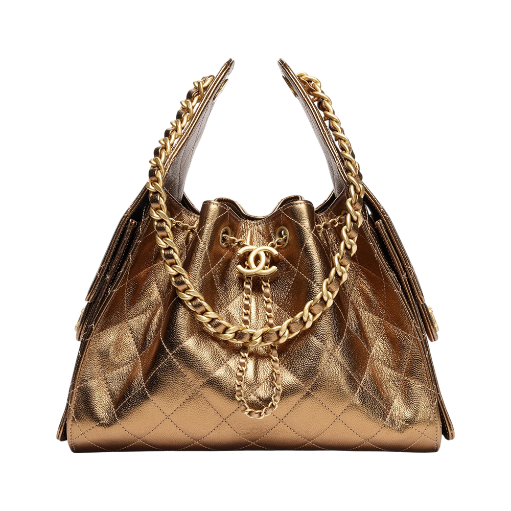 Chanel C25 Small Handbag Caviar Metallic Leather Bronze Ghw – voilà.id