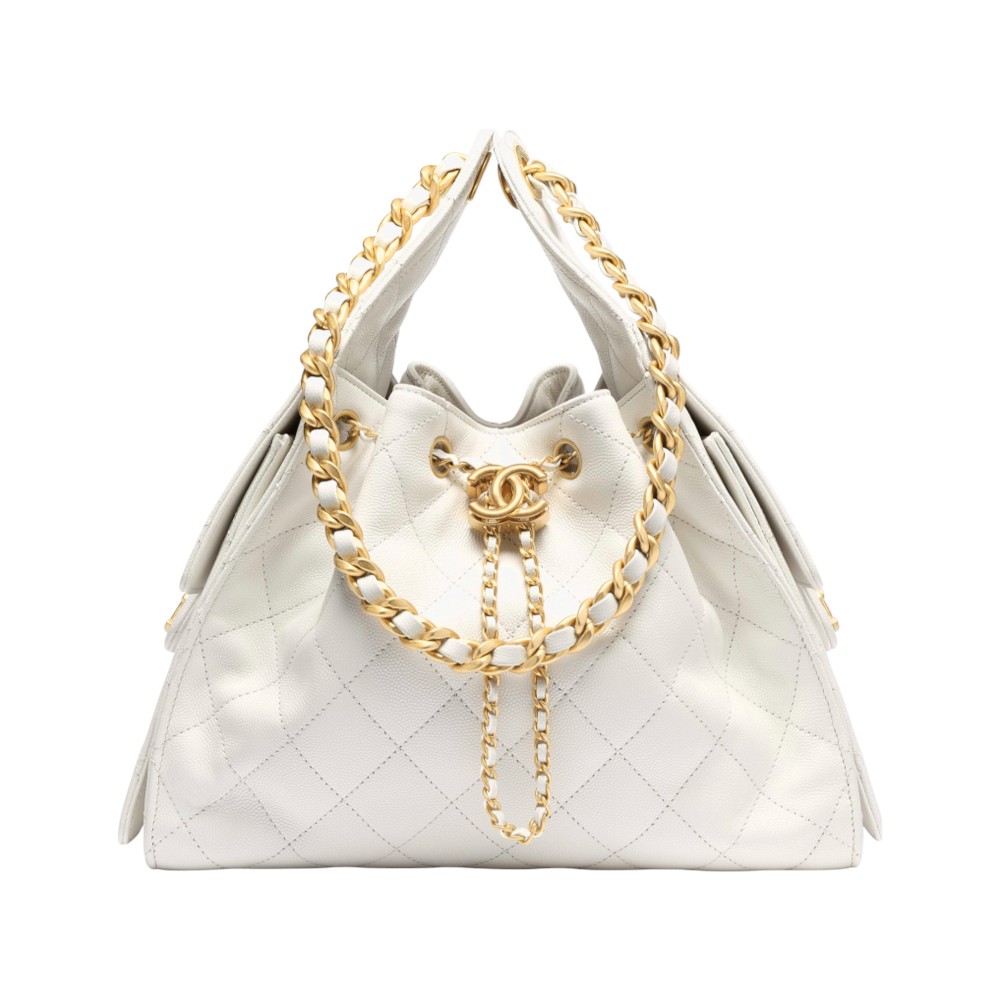 Chanel C25 Small Handbag Caviar Leather White Ghw – voilà.id