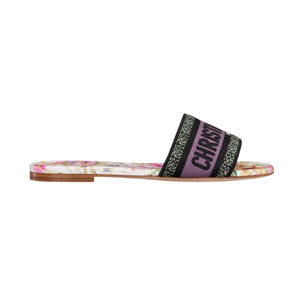 Christian Dior Dway Slide Embroidered D White Multicolor – voilà.id