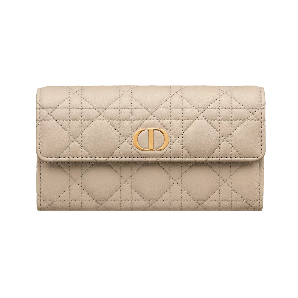 Christian Dior Caro Wallet Supple Cannage Calfskin Black Ghw – voilà.id