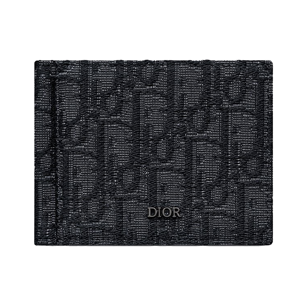Christian Dior Wallet with Money Clip Oblique Jacquard Black – voilà.id