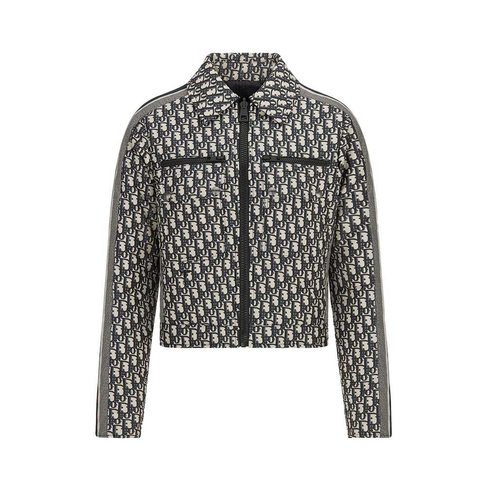 Christian Dior Reversible Cropped Quilted Jacket Oblique Jacquard Blue ...