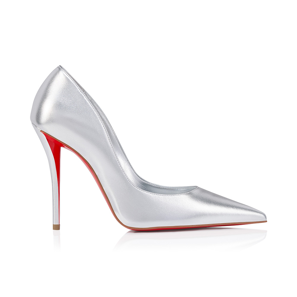 Christian Louboutin Miss Z 100mm Pumps Laminated Nappa Leather Silver ...