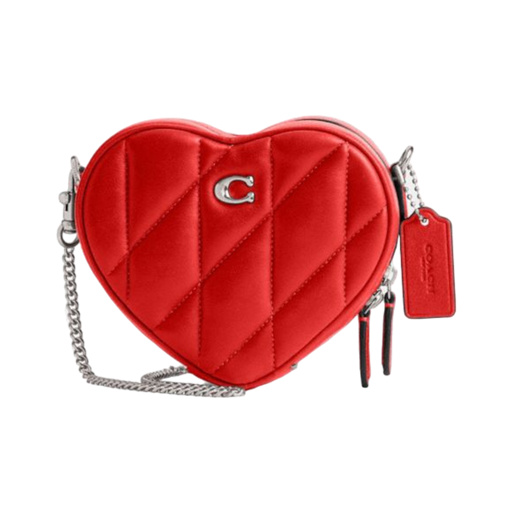 Coach Heart Crossbody Bag 14 With Pillow Quilting Sport Red – voilà.id