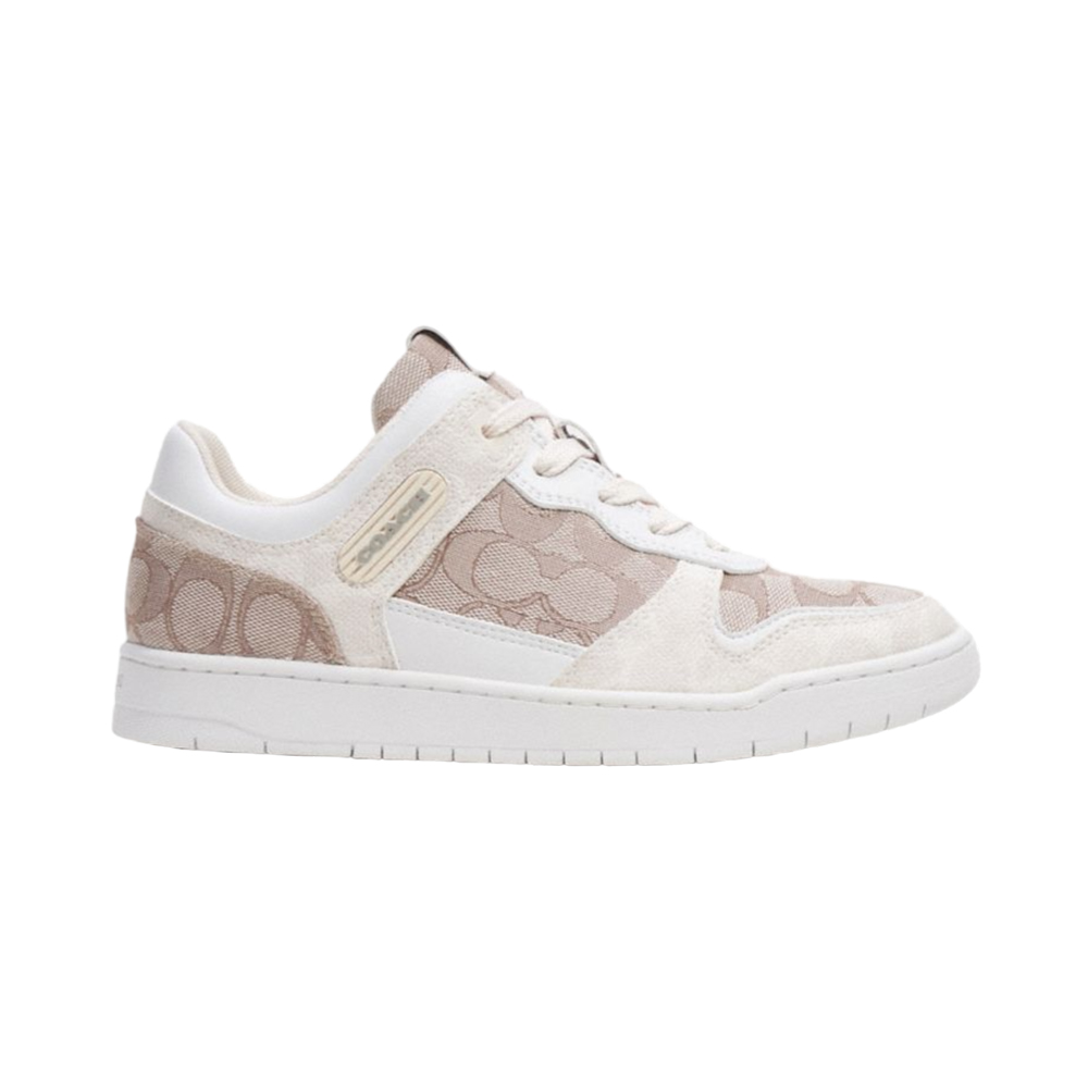 Coach C201 Low Top Sneakers in Signature Jacquard Chalk Stone – voilà.id
