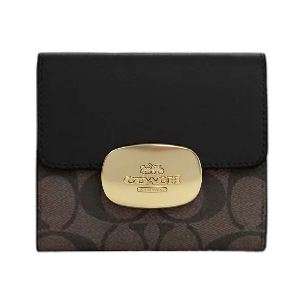 Coach Eliza Small Wallet Signature Light Khaki Chalk – voilà.id
