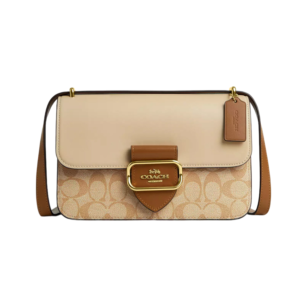 Coach Large Morgan Square Block Crossbody Bag Signature Light Khaki ...