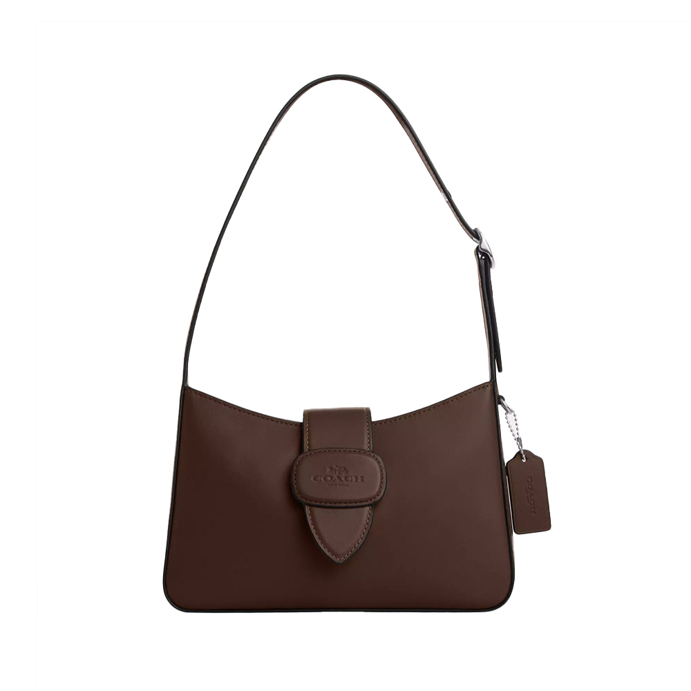 Coach Eliza Shoulder Bag with Zipper Closure Smooth Leather Black ...