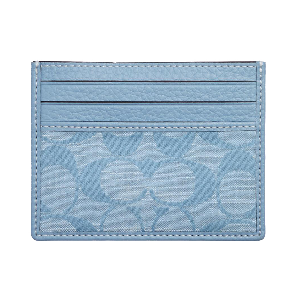 Coach Slim ID Card Case In Signature Chambray Light Blue – voilà.id