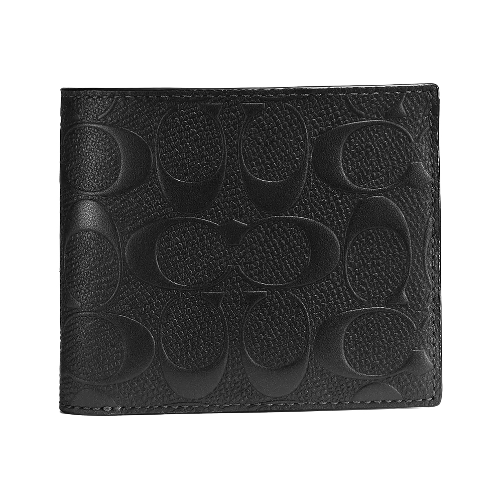 Coach 3 in 1 Wallet Signature Embossed Leather Black – voilà.id