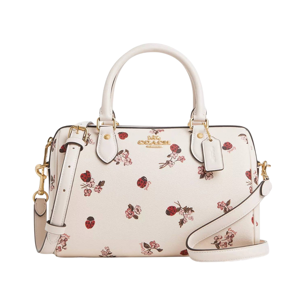 Coach Rowan Satchel Bag with Ladybug Floral Print Chalk/Multi – voilà.id