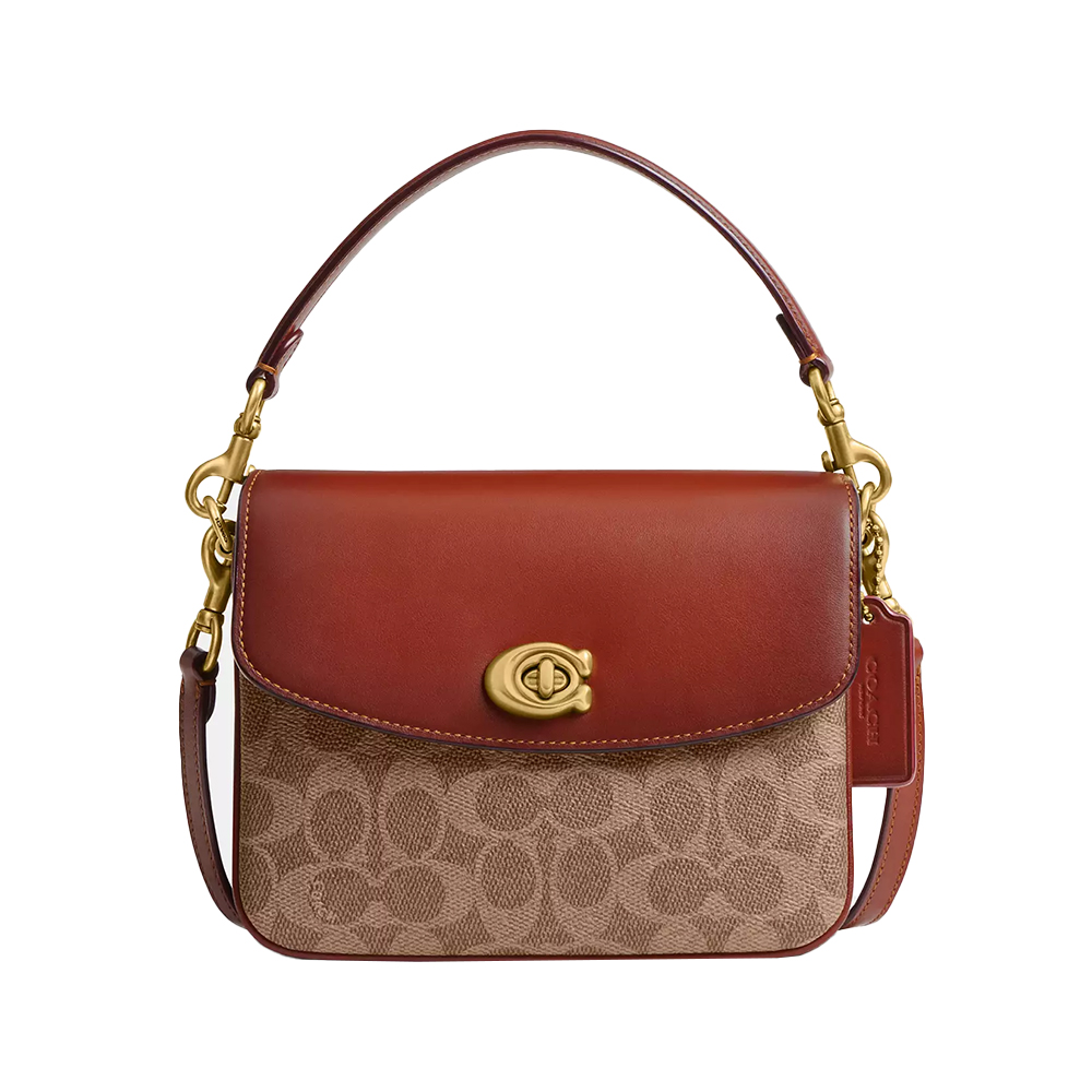 Coach Cassie 19 C Lock Crossbody Bag In Signature Canvas Tan Rust ...