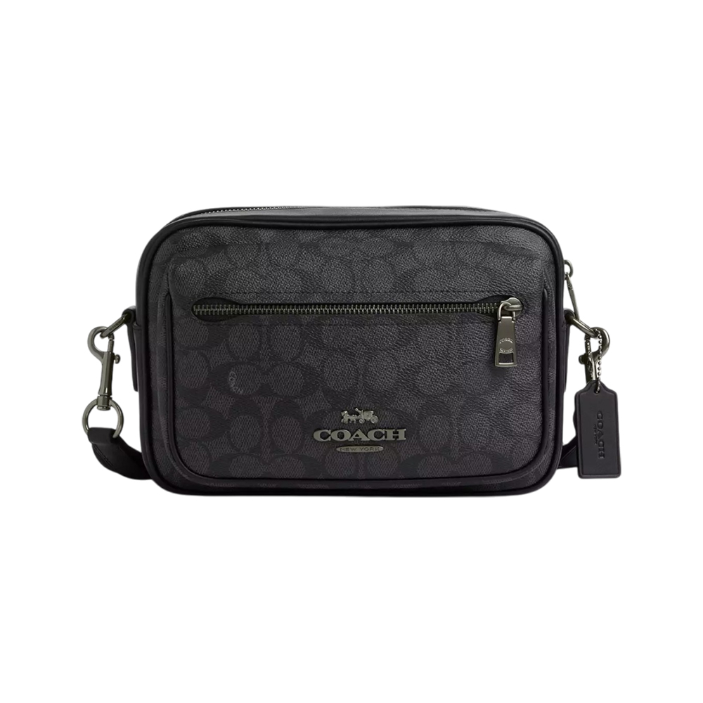 Coach Elias Crossbody Signature Charcoal Black – voilà.id