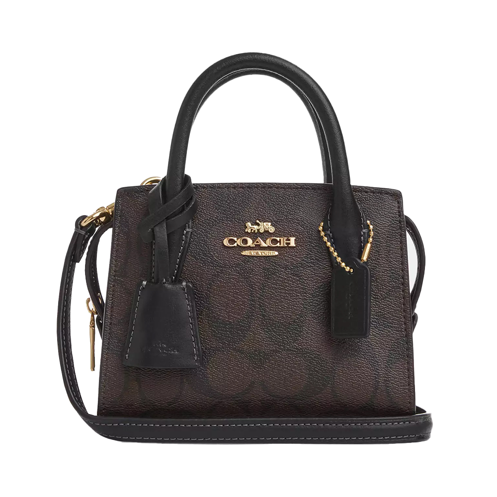 Coach Andrea Mini Carryall In Signature Canvas Brown Black – voilà.id