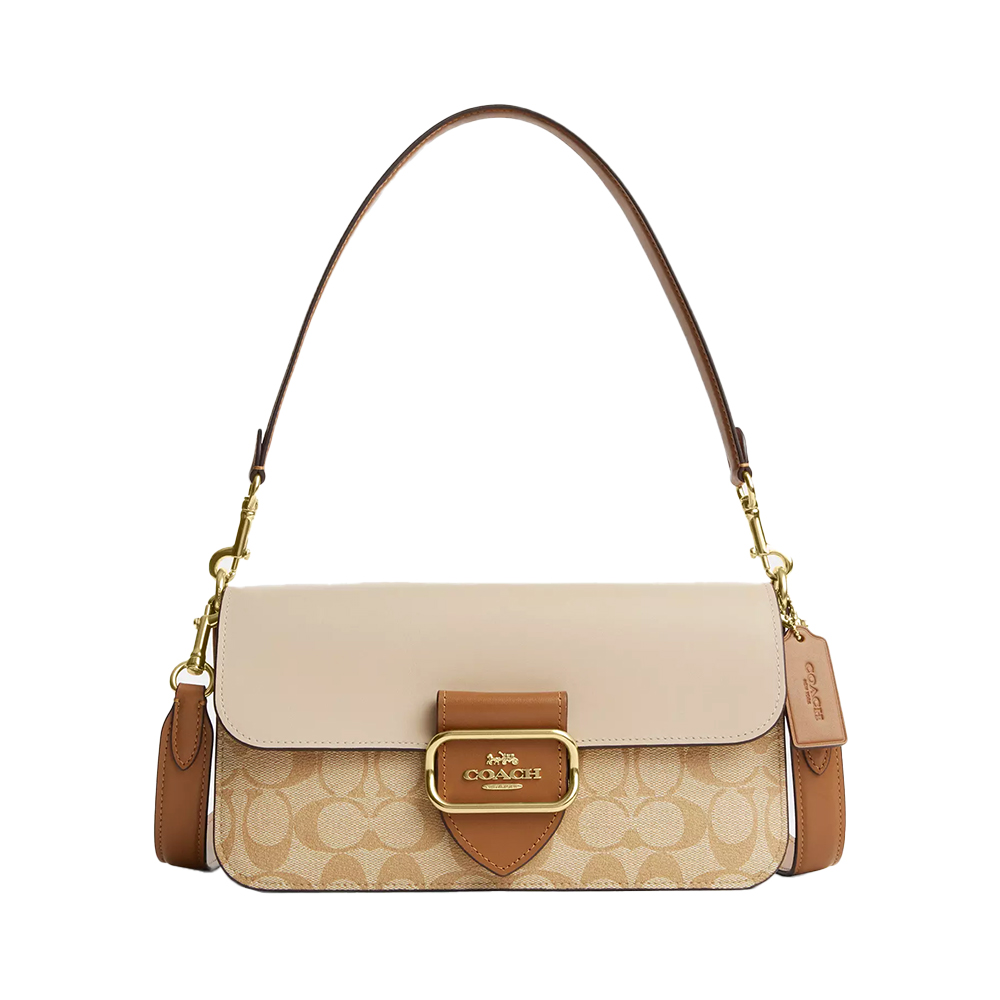 Coach Morgan Shoulder Bag Signature Block Light Khaki Multi – voilà.id