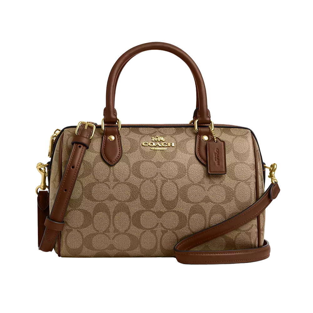 Coach Rowan Satchel Bag In Signature Canvas Tan/Brown – voilà.id