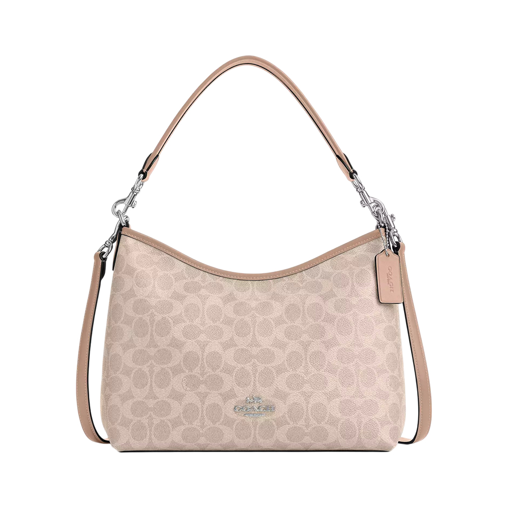 Coach Laurel Shoulder Bag in Signature Canvas Sand/Taupe – voilà.id