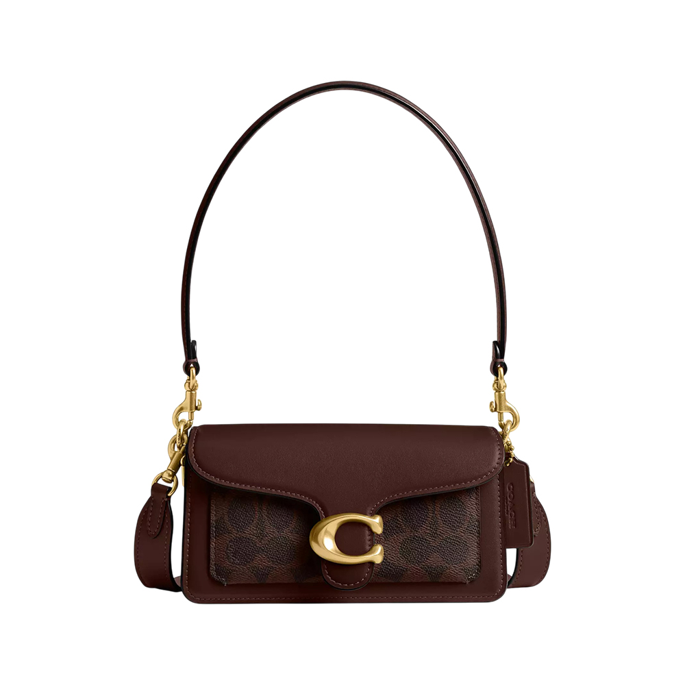 Coach Tabby 20 Shoulder Bag Signature Canvas Brass/Maple – voilà.id