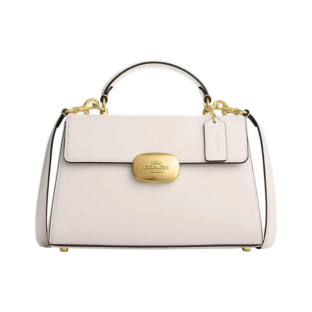 Coach Eliza Top Handle Satchel Calf Leather Chalk Ghw – voilà.id