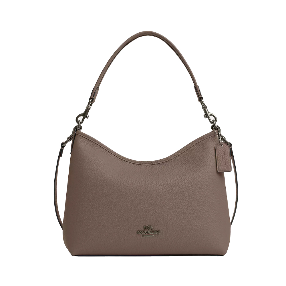 Coach Laurel Pebbled Leather Shoulder Bag Dark Stone – voilà.id