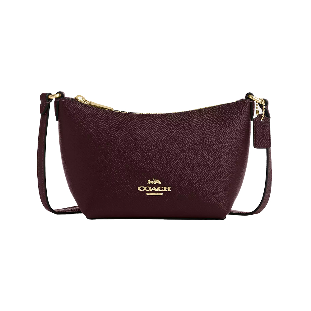 Coach Zip Top Crossbody Grained Leather Merlot – voilà.id